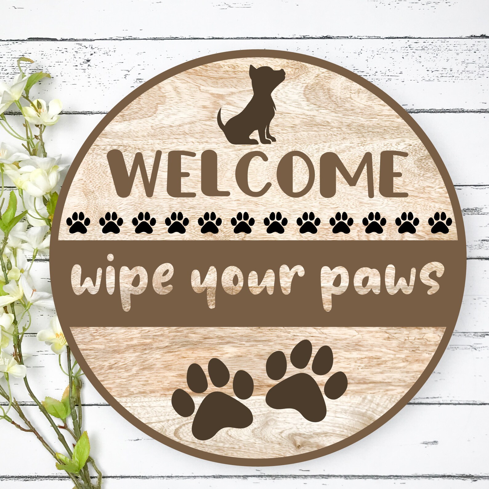 Welcome Wipe Your Paws Dog Welcome Sign Front Porch Decor - Etsy