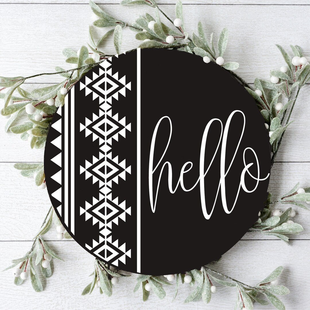 Boho Hello Front Door Decor, Welcome to Our Home Door Hanger, Handmade ...
