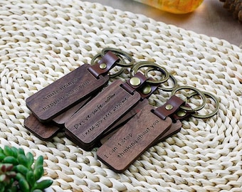Customize Wood Key Chain, Engraved Keychain Gift for Home, Car, Office ...