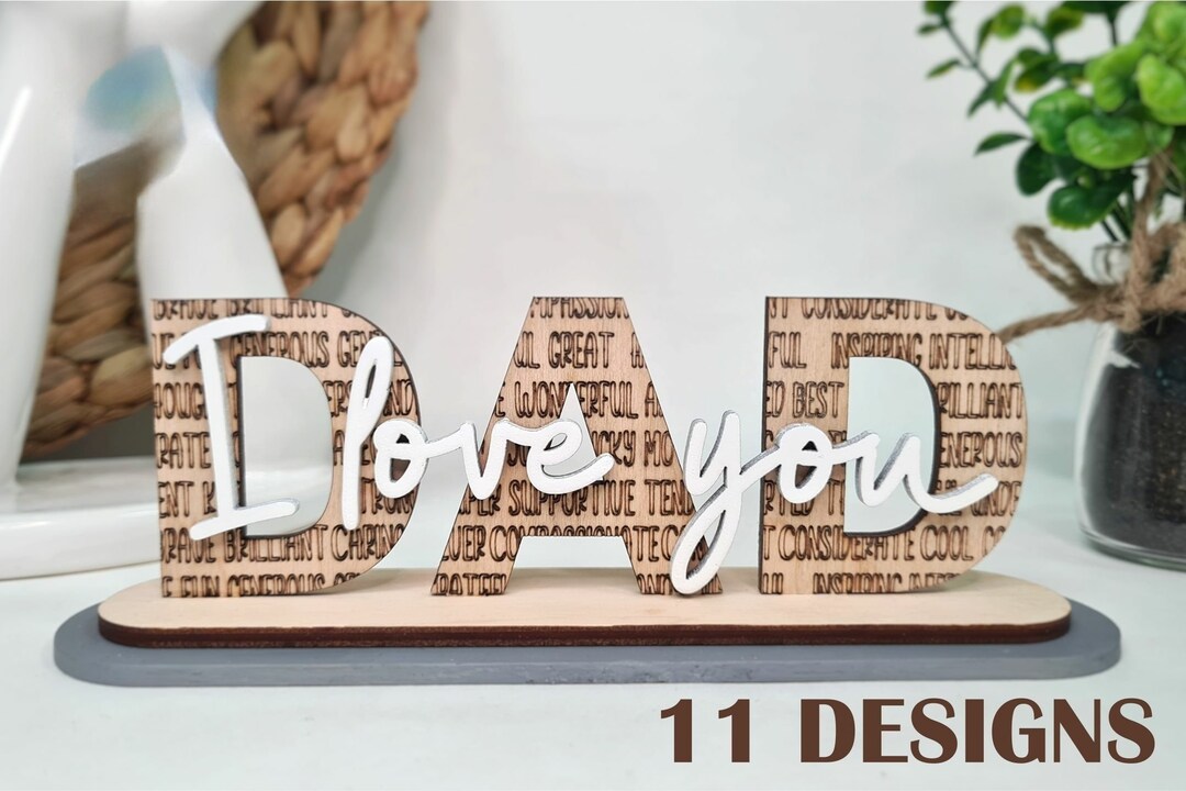 3D Laser Engraved Fathers Day Gift With Stand, Fathers Day Gift From ...