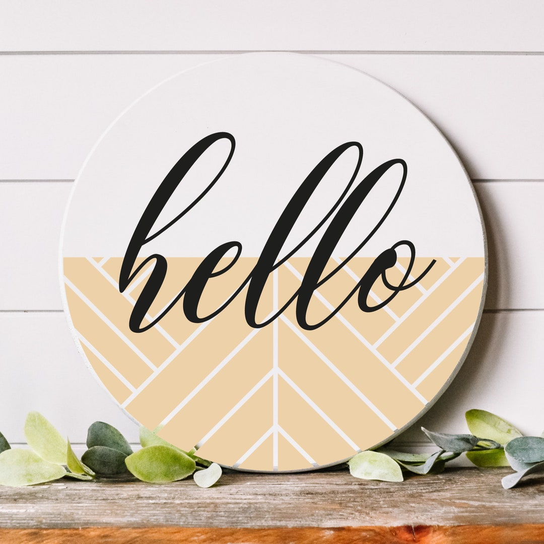 Boho Hello Front Door Decor, Welcome to Our Home Door Hanger, Handmade ...