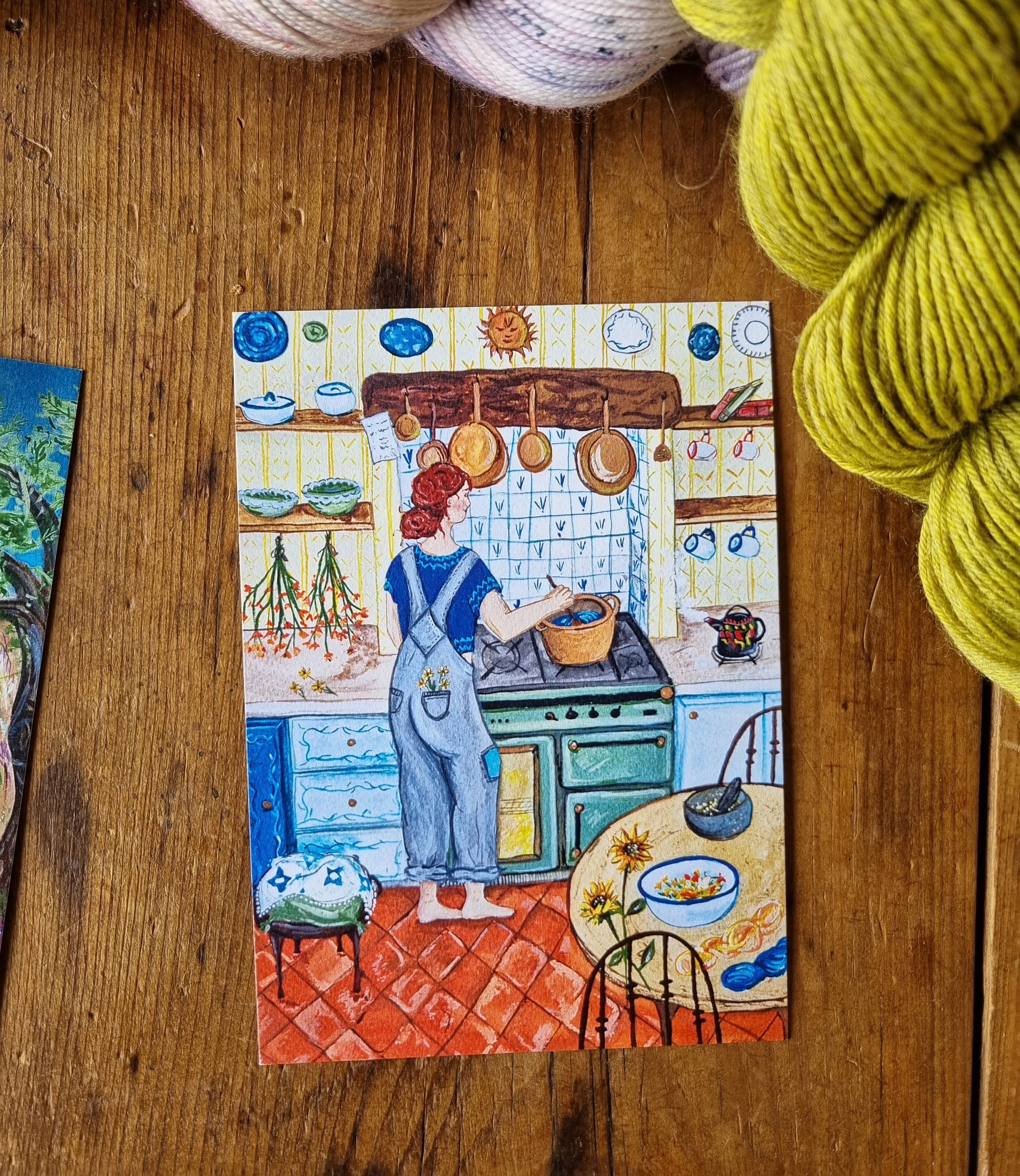 Pack of 5 Midsummer Postcards Cosy Illustrations Knitting - Etsy UK