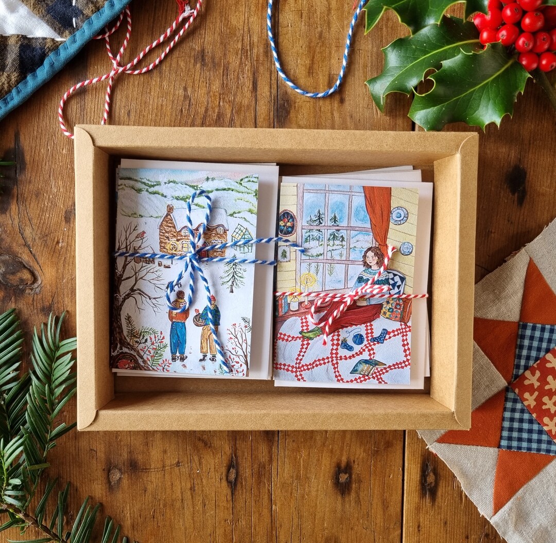 Winter Notelets Box of 8 Set of A7 Cards and Envelopes Christmas ...