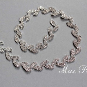 SY Leaf Crystal Trim , Leaf Trim , Bridal Crystal Trim, Rose Gold ...