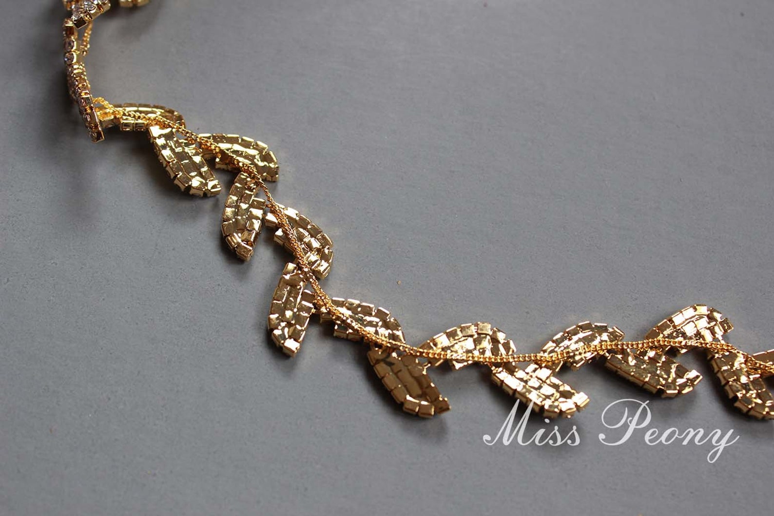 SY Leaf Crystal Trim , Leaf Trim , Bridal Crystal Trim, Rose Gold ...