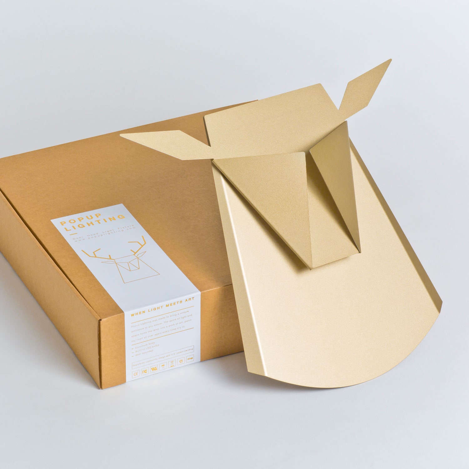 Black Aluminum Deer Head LED Light Fixture - Etsy