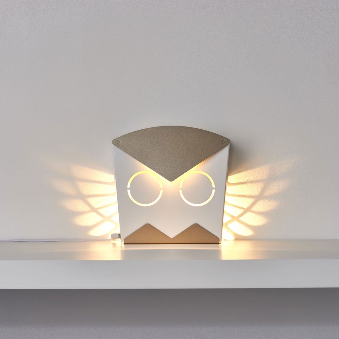 Gold Aluminum Owl LED Light Fixture - Etsy