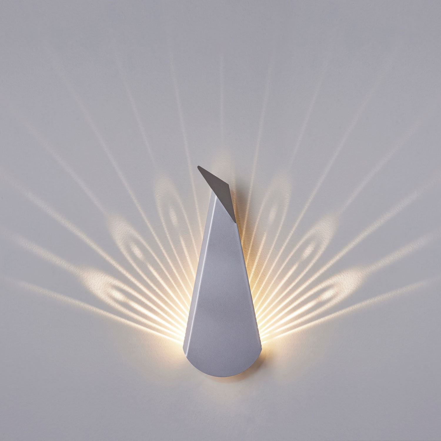 White Aluminum Peacock LED Light Fixture - Etsy