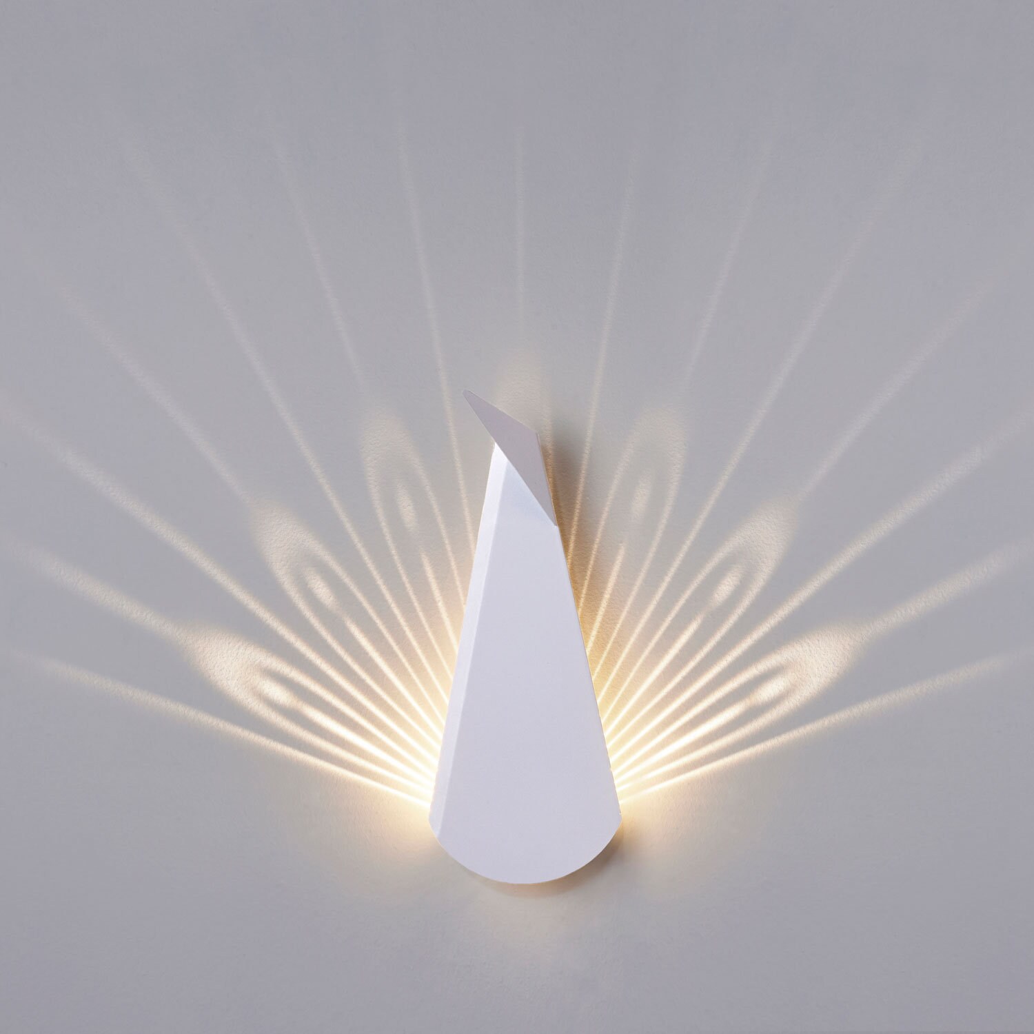 White Aluminum Peacock LED Light Fixture - Etsy