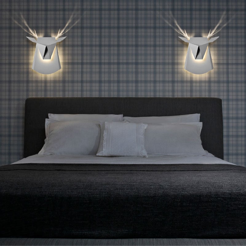 White Aluminum Deer Head LED Light Fixture - Etsy