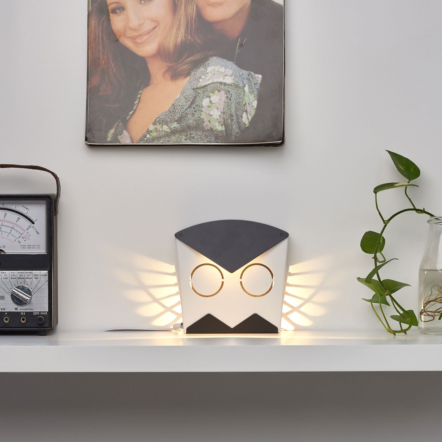 Black Aluminum Owl LED Light Fixture - Etsy