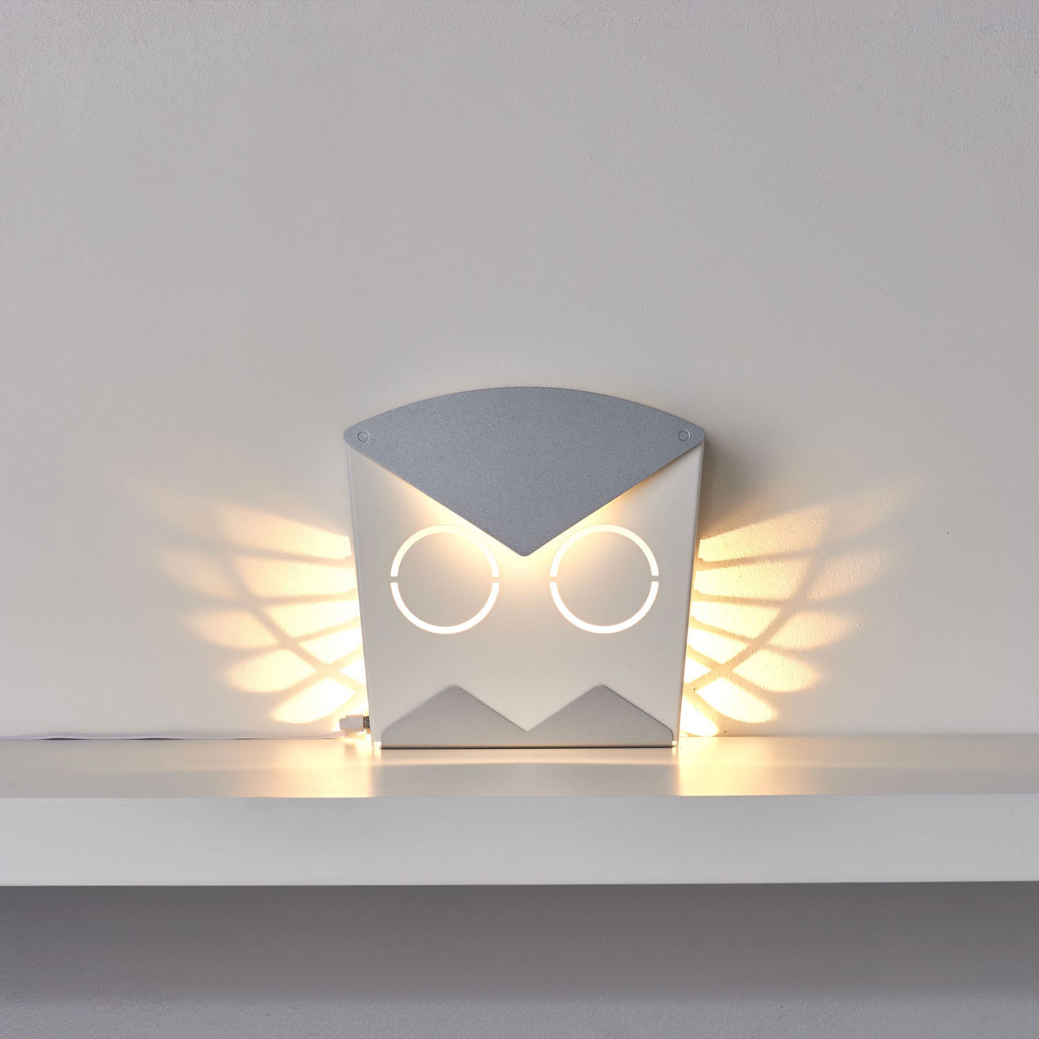 Silver Aluminum Owl LED Light Fixture - Etsy