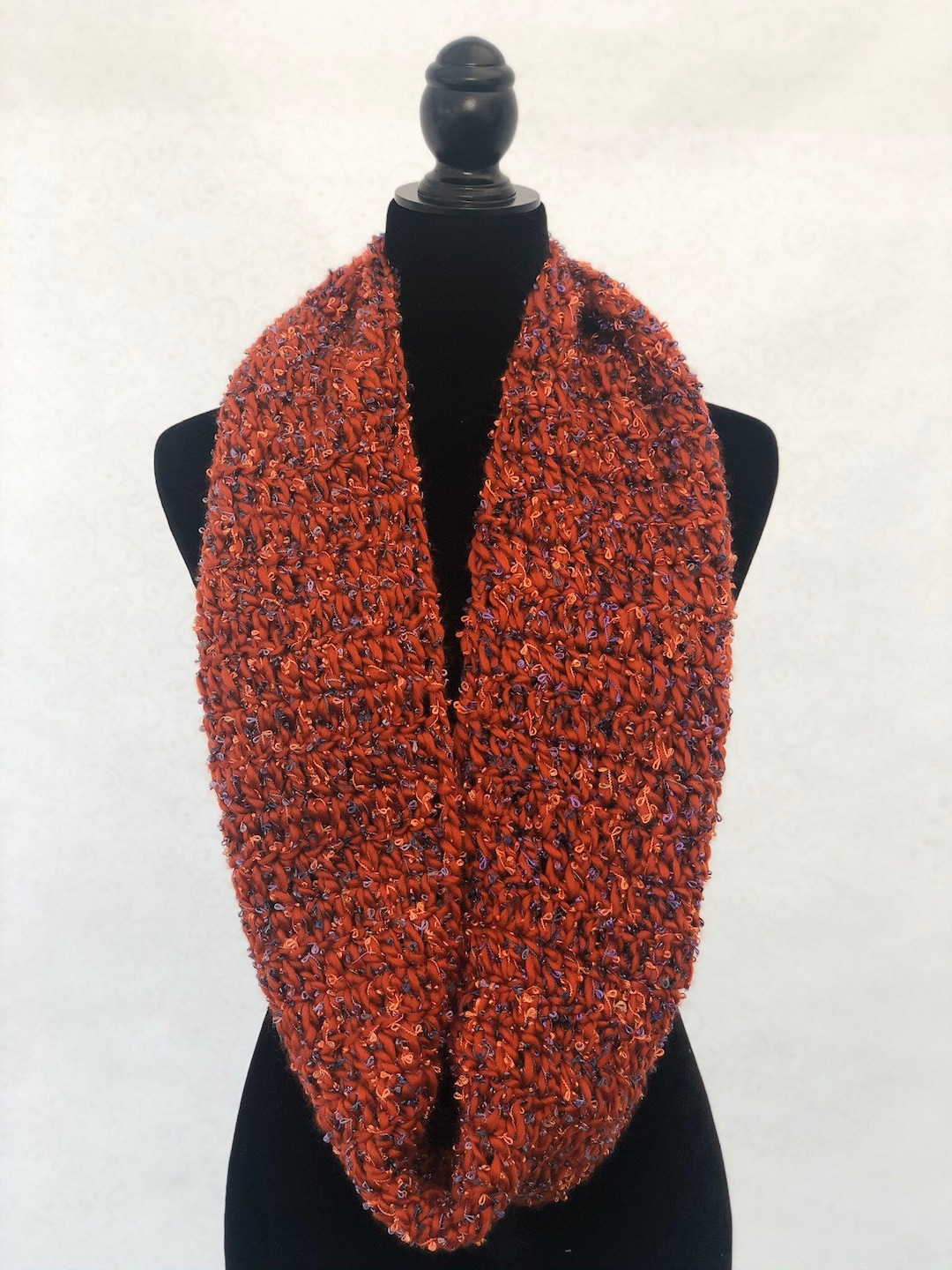 Shimmery Orange Infinity Scarf - Etsy UK
