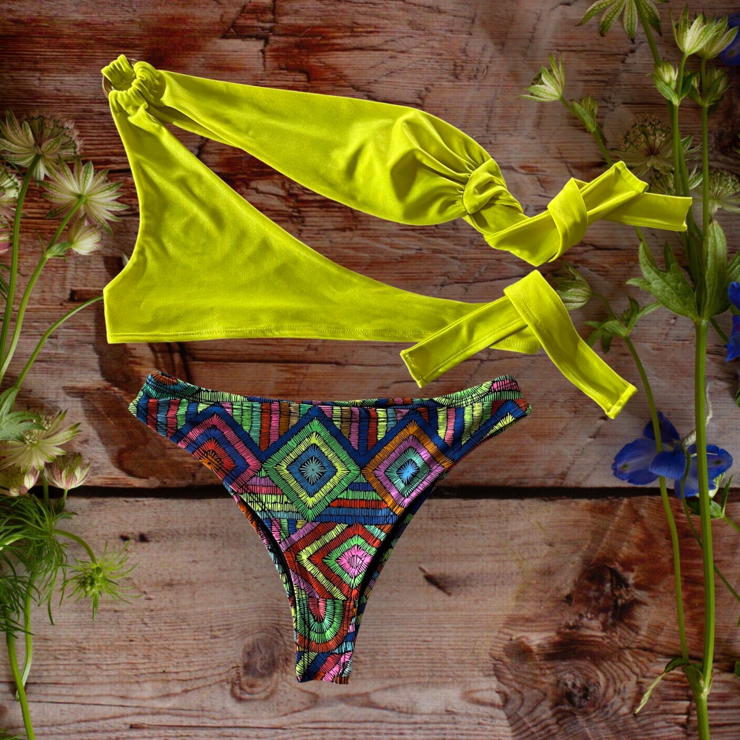 MONOKINI / One Shoulder Monokini / Monokini Swimsuit / Geometric Design ...