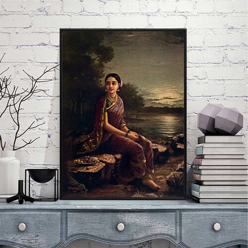 Raja Ravi Varma Radha in the Moonlight Print Poster - Etsy UK