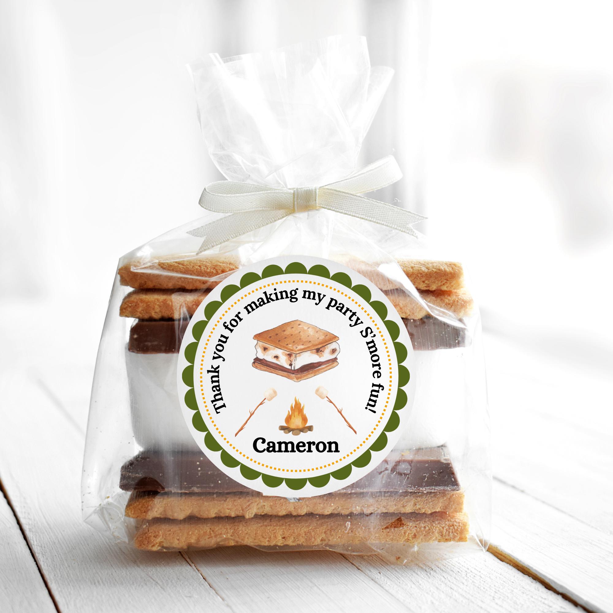 Smores Stickers, Camping Party, Outdoor Party Stickers, Personalized ...