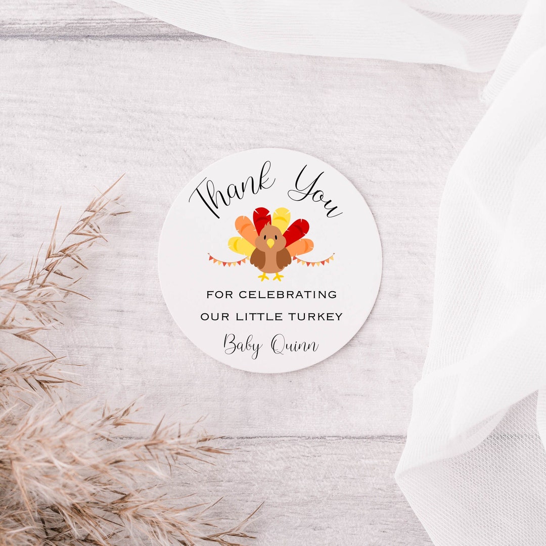 Little Turkey Baby Shower Favor Stickers, Little Turkey Baby Shower ...