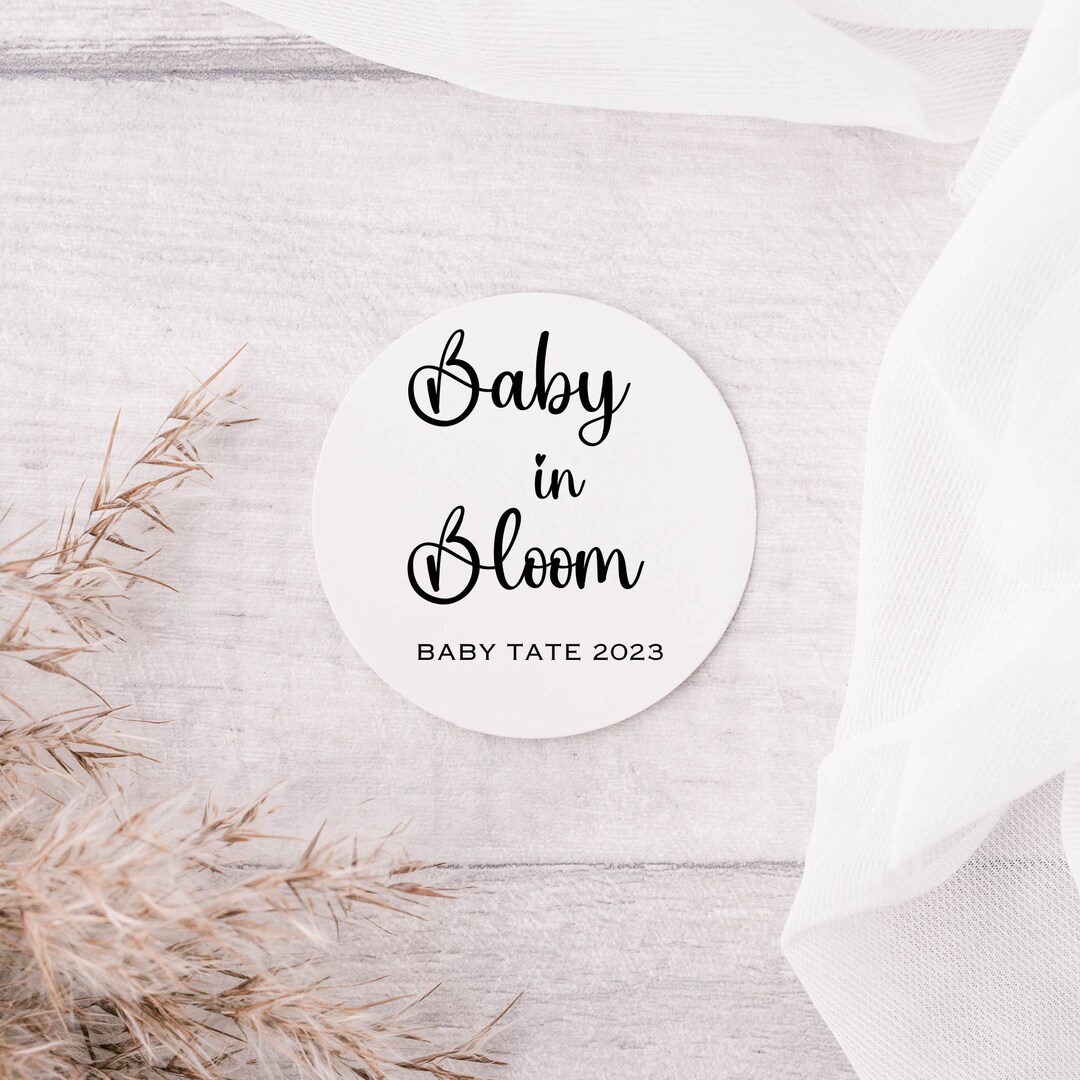Baby in Bloom Baby Shower Stickers - Baby in Bloom Baby Shower Favor ...