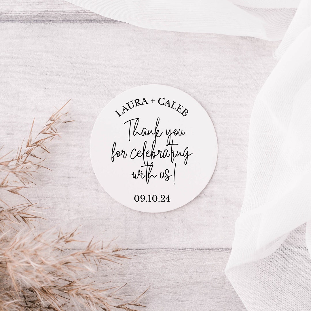Round Wedding Favor Label, Candy Labels, Sweets, Desserts Favor ...