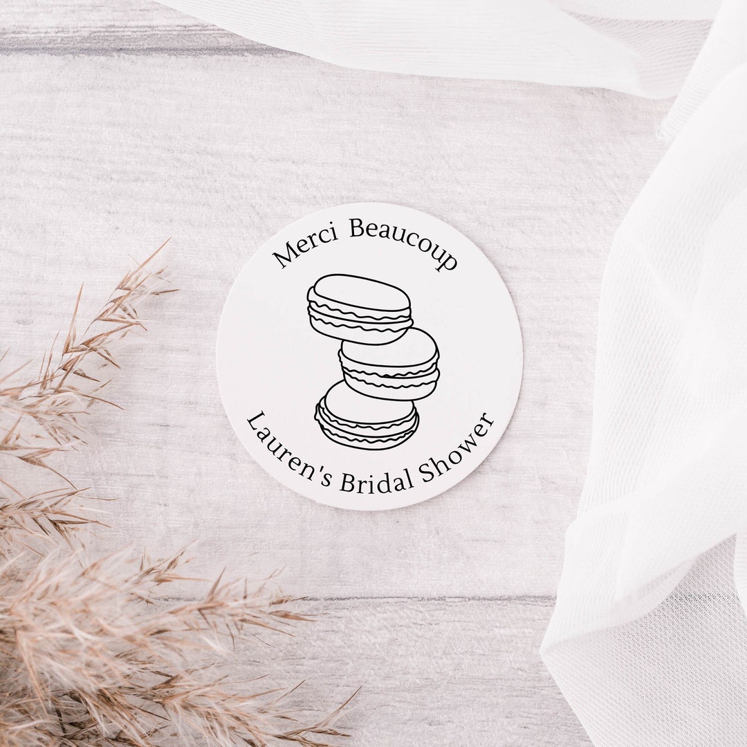 Macaron Bridal Shower Favors, French Bridal Shower Stickers, Paris ...