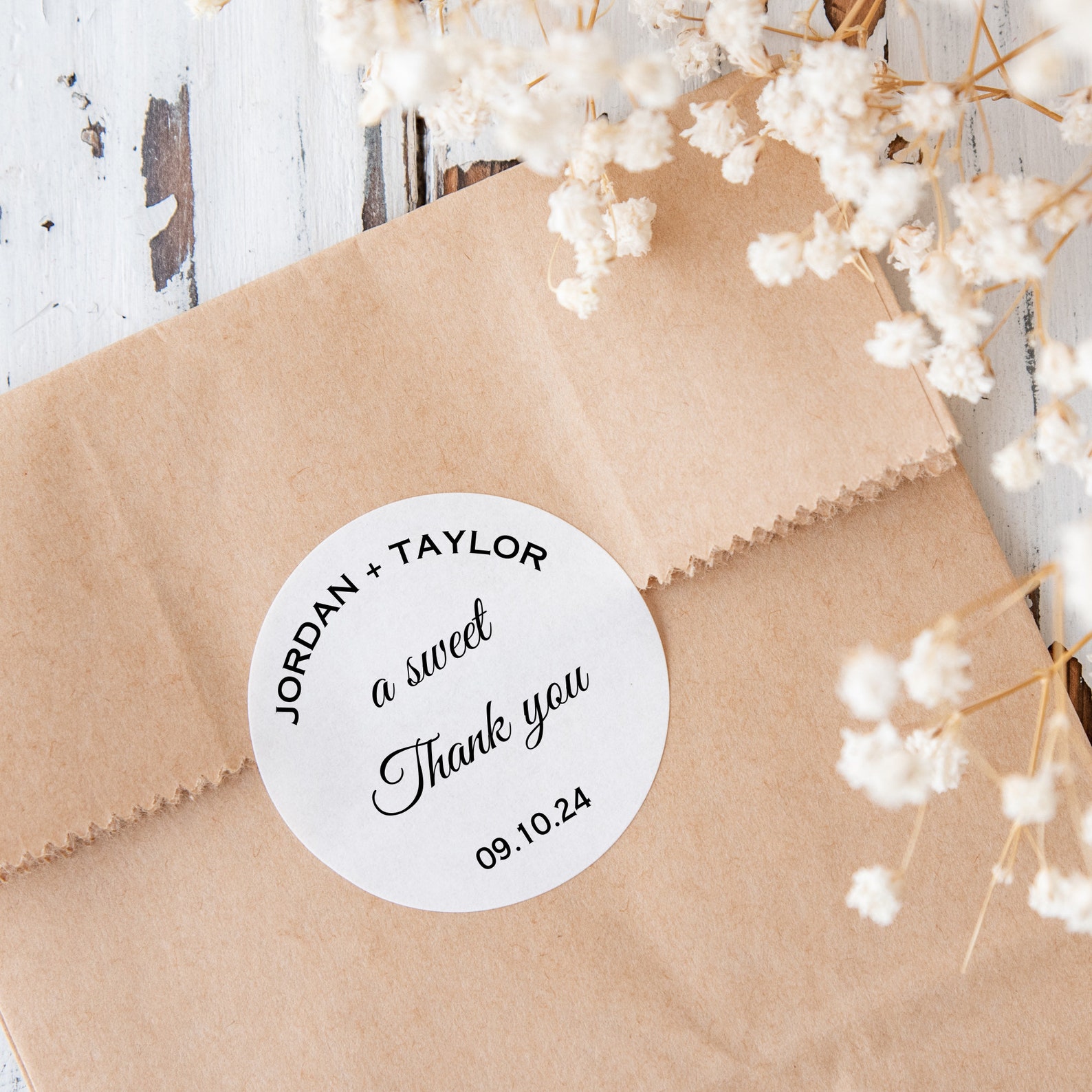 Thank You Wedding Favor Label, Candy Labels, Sweets, Personalized Favor ...