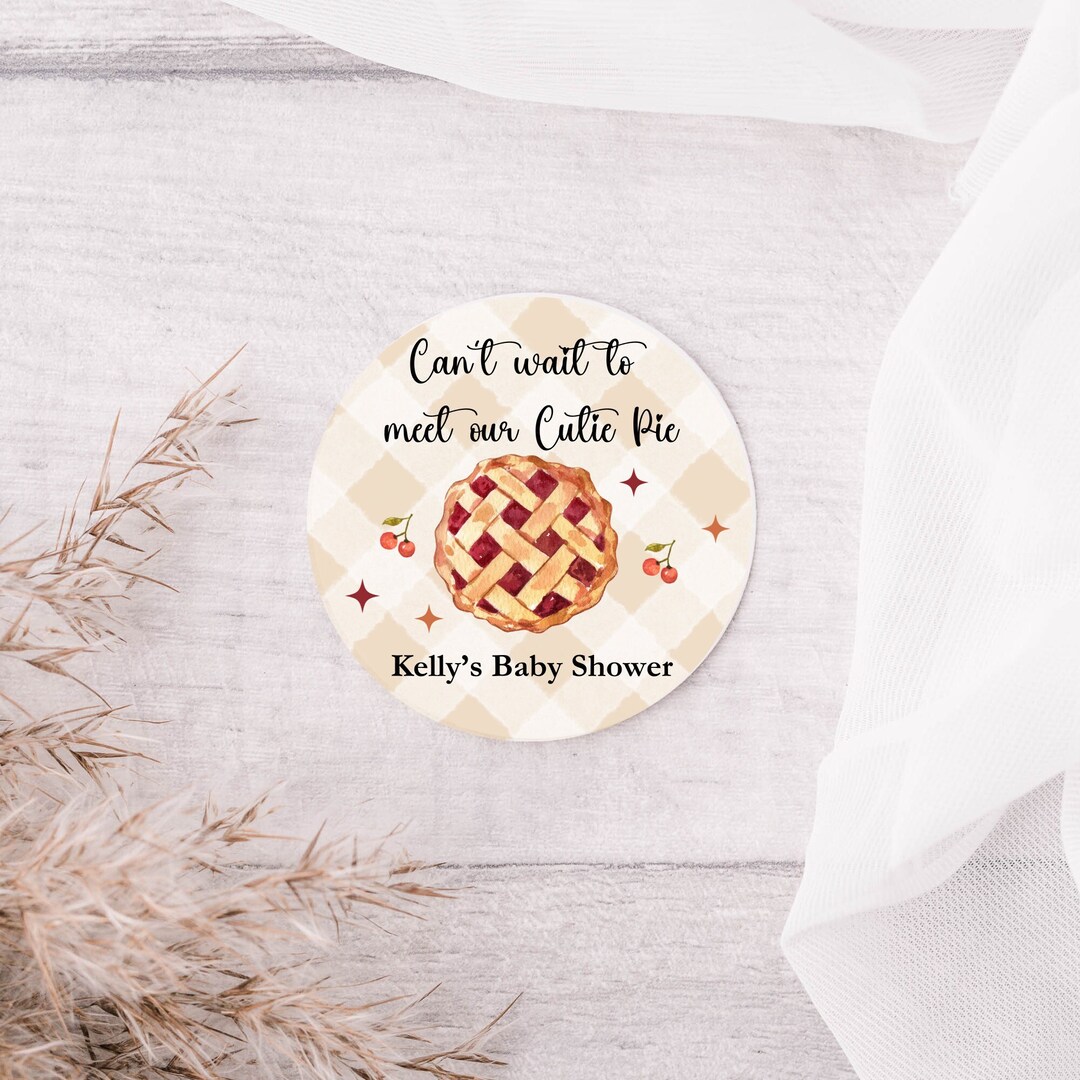 Cutie Pie Baby Shower Favor Stickers, Cutie Pie Baby Shower Decor Fall ...