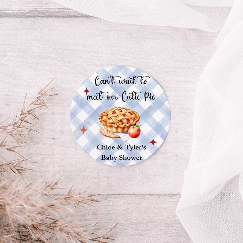 Cutie Pie Baby Shower Favor Stickers, Cutie Pie Baby Shower Decor Fall ...