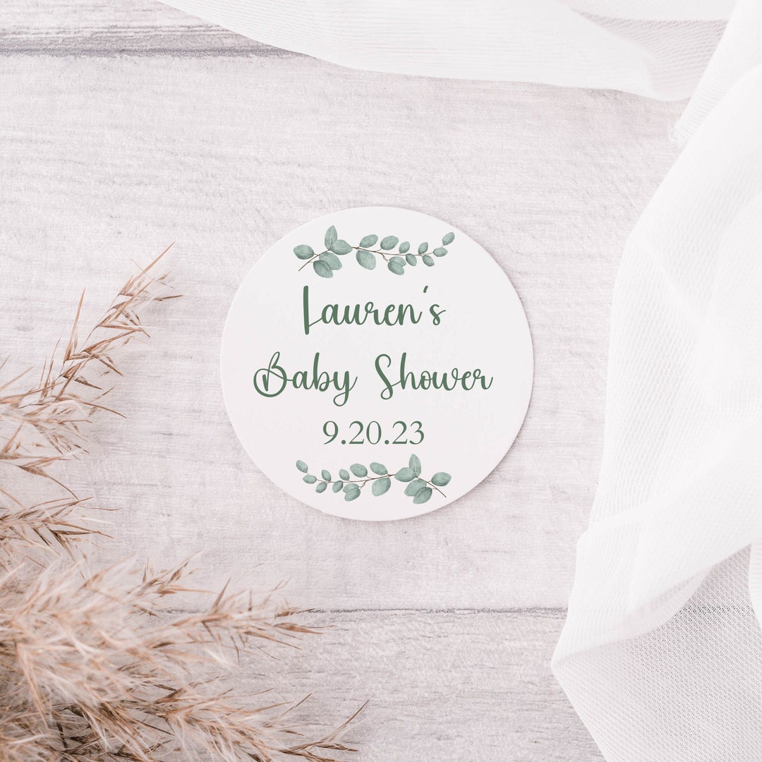 Personalized Baby Shower Stickers - Baby Shower Sticker for Favors ...
