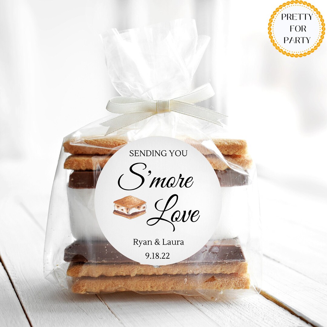 Smore Love Wedding Favor Sticker, Personalized Fall Wedding Favors, S ...