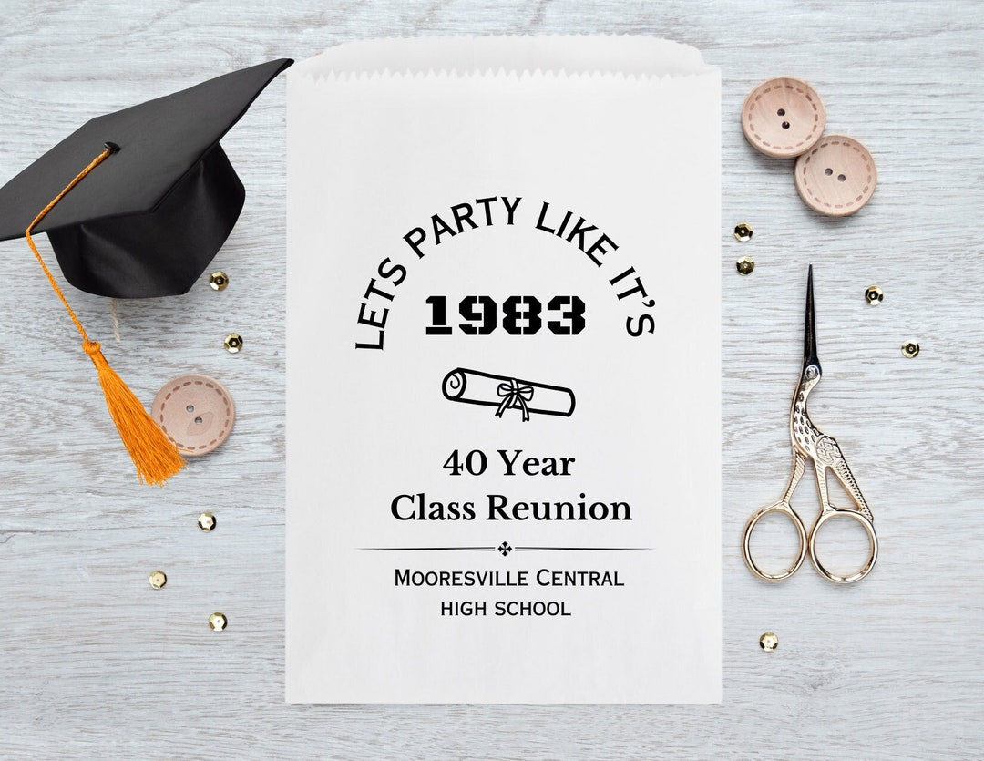 Personalized Class Reunion Favor Bags 50th 30th 10th Class - Etsy