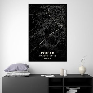 Pessac City Light Map - Etsy