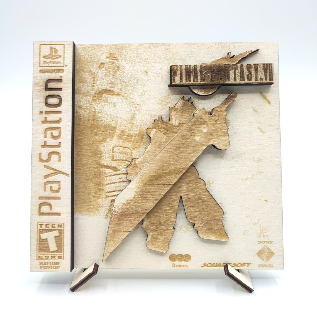 Final Fantasy 7 - Wooden PS1 FF7 Cartridge - Decorative Playstation ...
