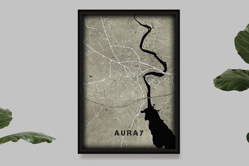 Auray Old Western Map - Etsy