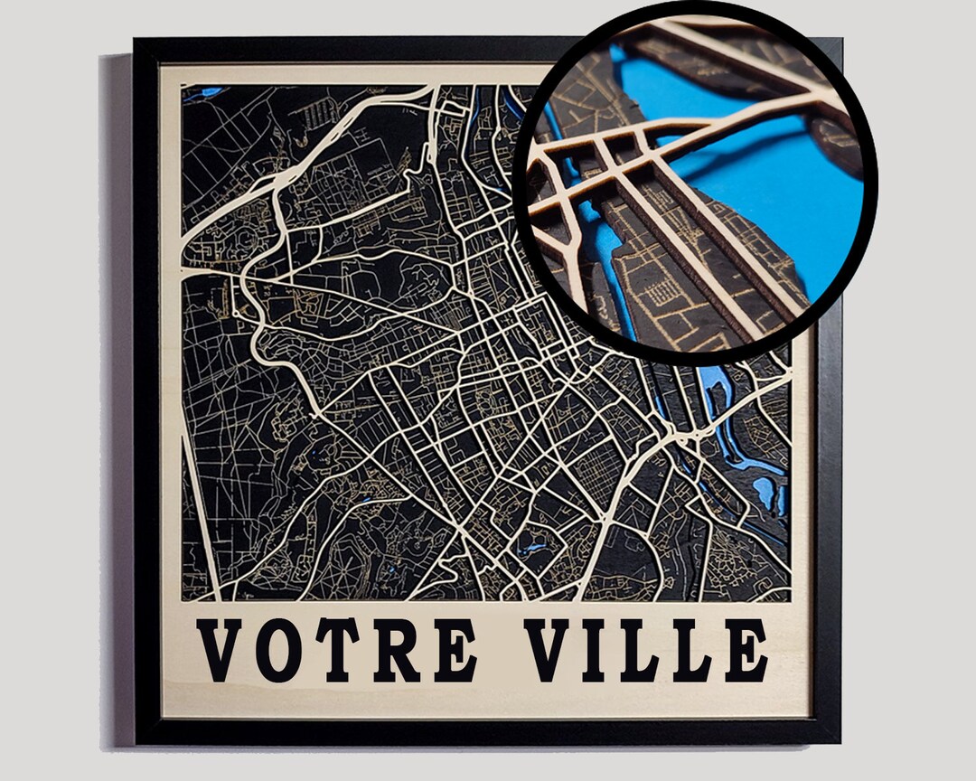Personalized 3D Wooden Map of Your City - Etsy