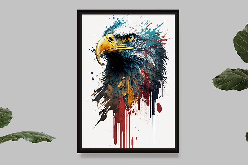 Eagle Splash Paint Poster Modern Style Pop Art Decoration for the Home ...