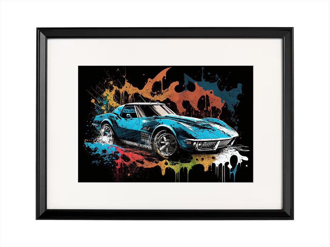 Chevrolet Corvette C3 Stingray Car Poster Wall Art Print for Kids Room ...