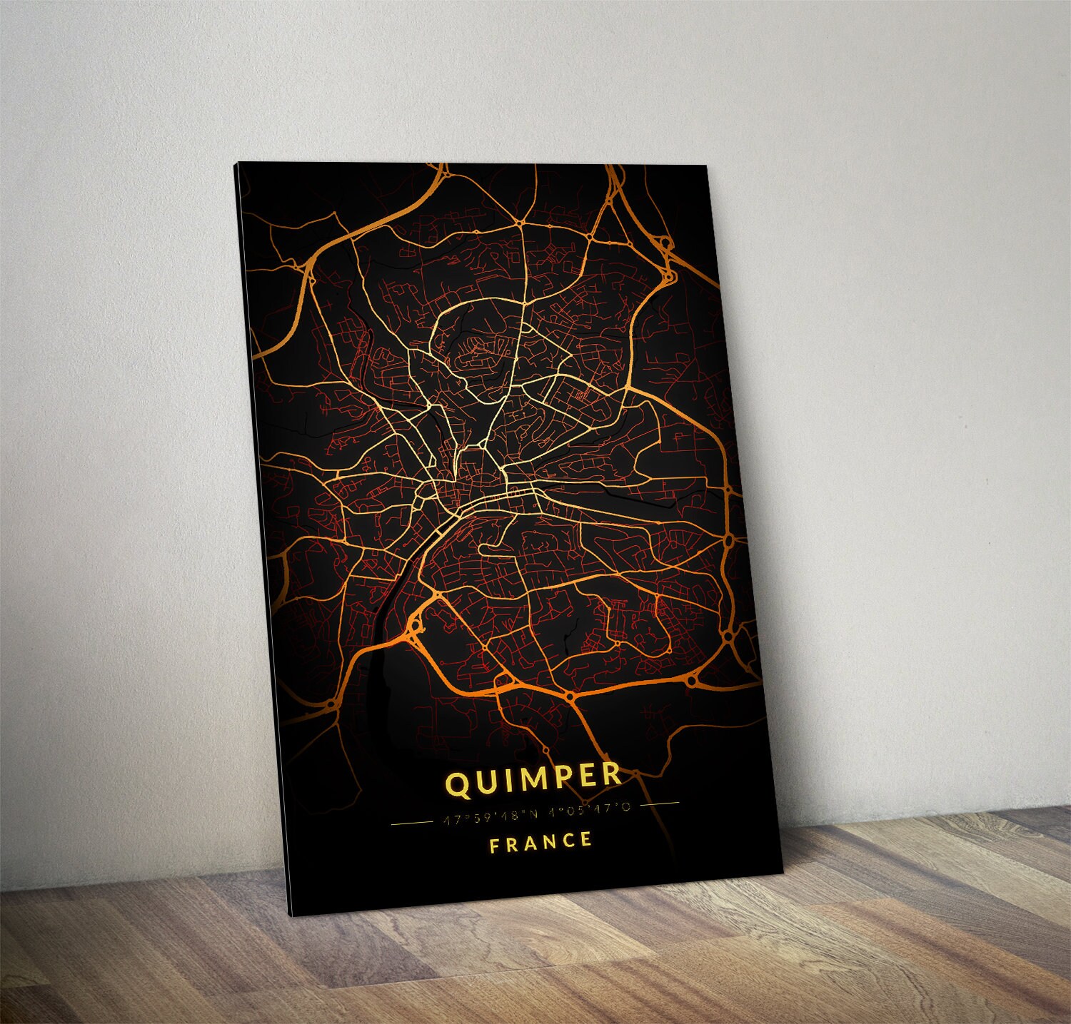 Quimper Night City Light Map - Etsy