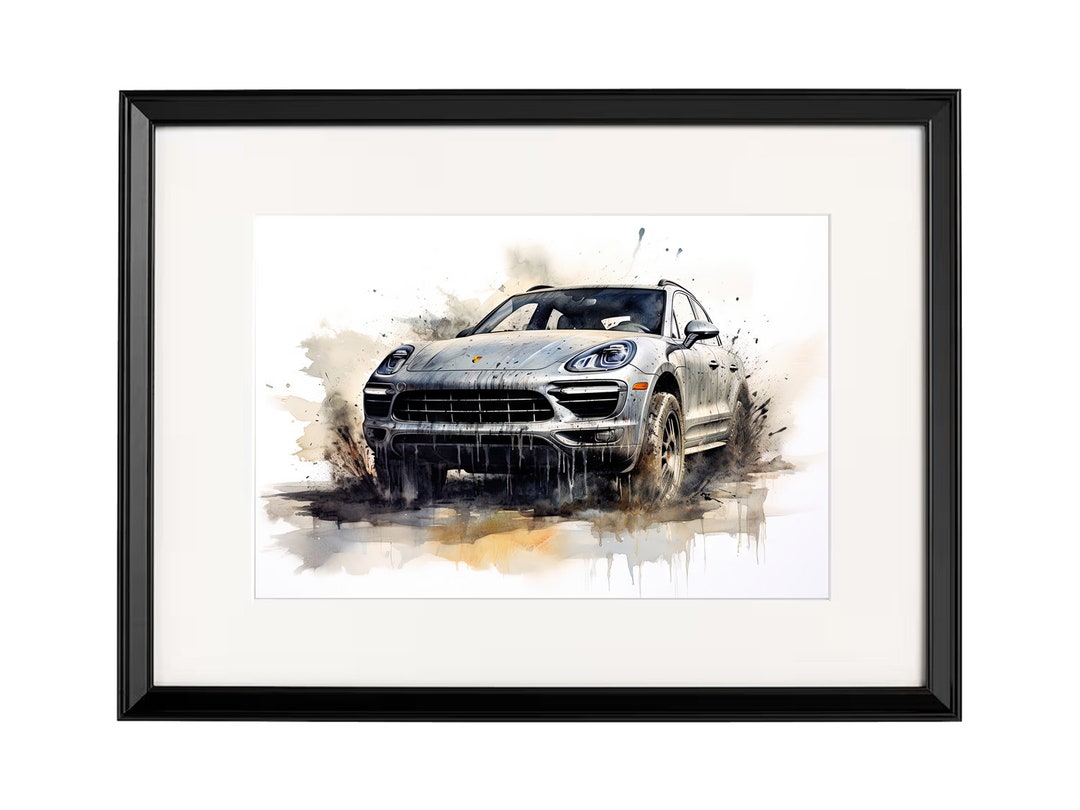 Porsche Macan I Car Poster Wall Art Print for Kids Room Decor or Office ...