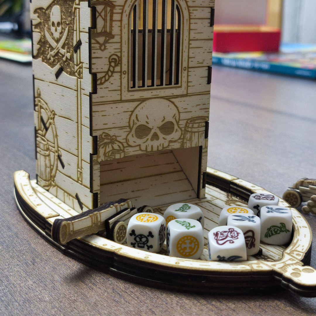 CNC PLAN - DIY Pirate Dice Tower - 3mm Wooden Dice Tower - Laser ...