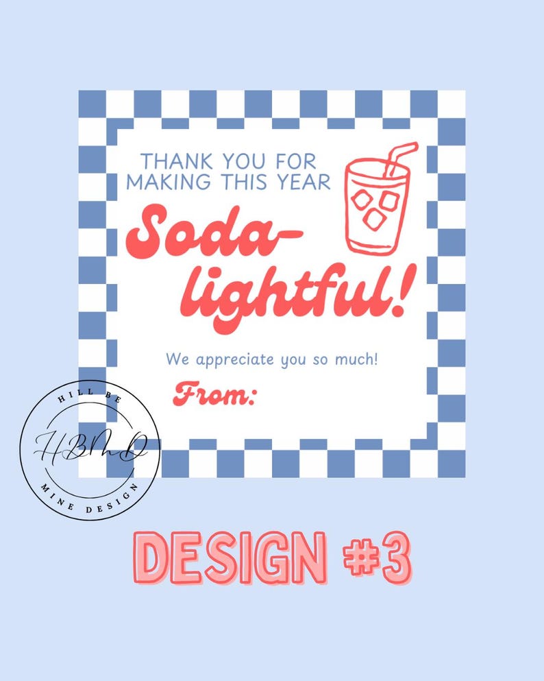 Soda Teacher Appreciation Tag - Etsy