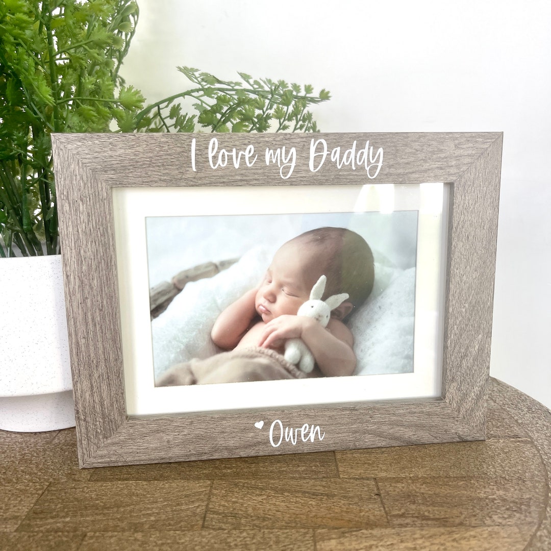 I Love My Daddy Picture Frame: Personalized Wood Dad Gift - Etsy
