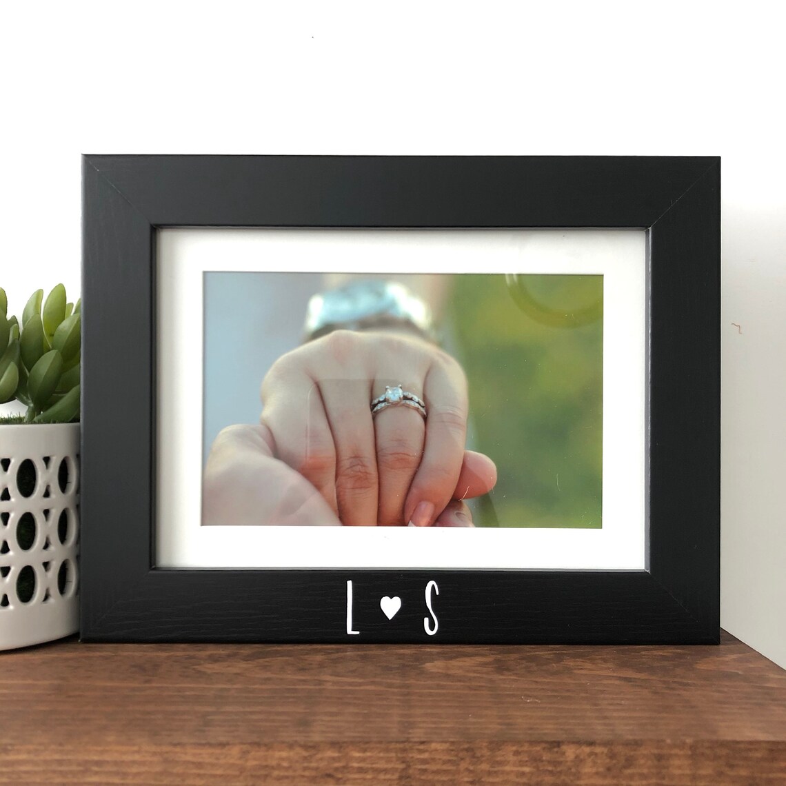 Couple Initials Personalized Picture Frame, Anniversary Gift Picture ...