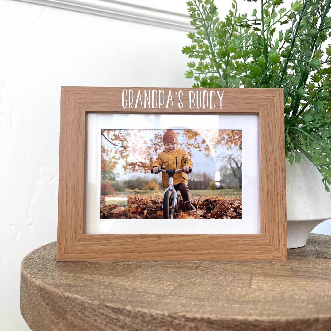 Grandpa's Buddy Picture Frame, Personalized Picture Frame Gift for ...