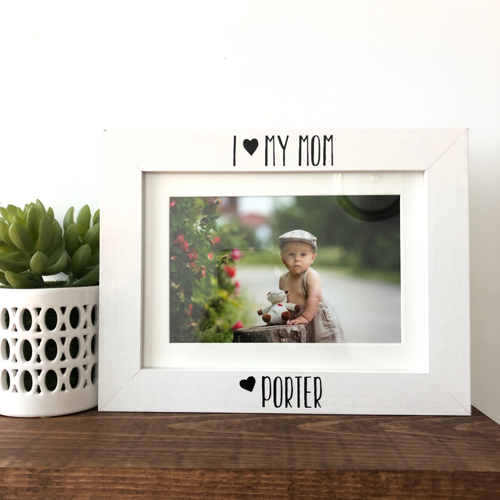 I Love My Mom Picture Frame Gift Personalized From Son From - Etsy
