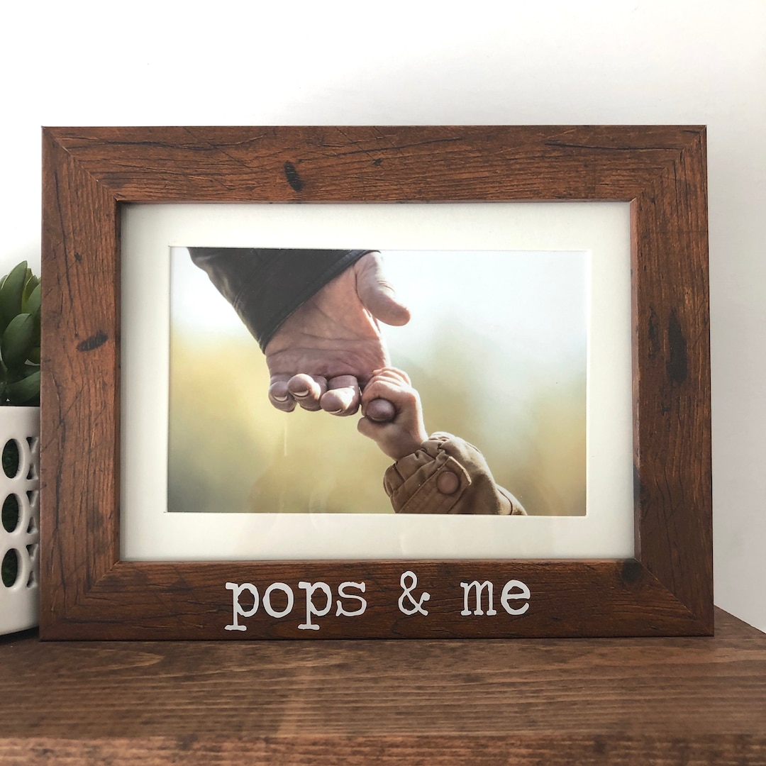 Personalized "pops & Me" Wood Picture Frame: Grandpa Gift - Etsy