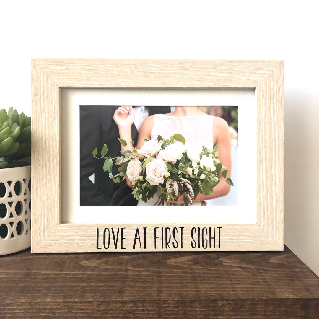 Love at First Sight Picture Frame, Couple Picture Frame, Anniversary ...