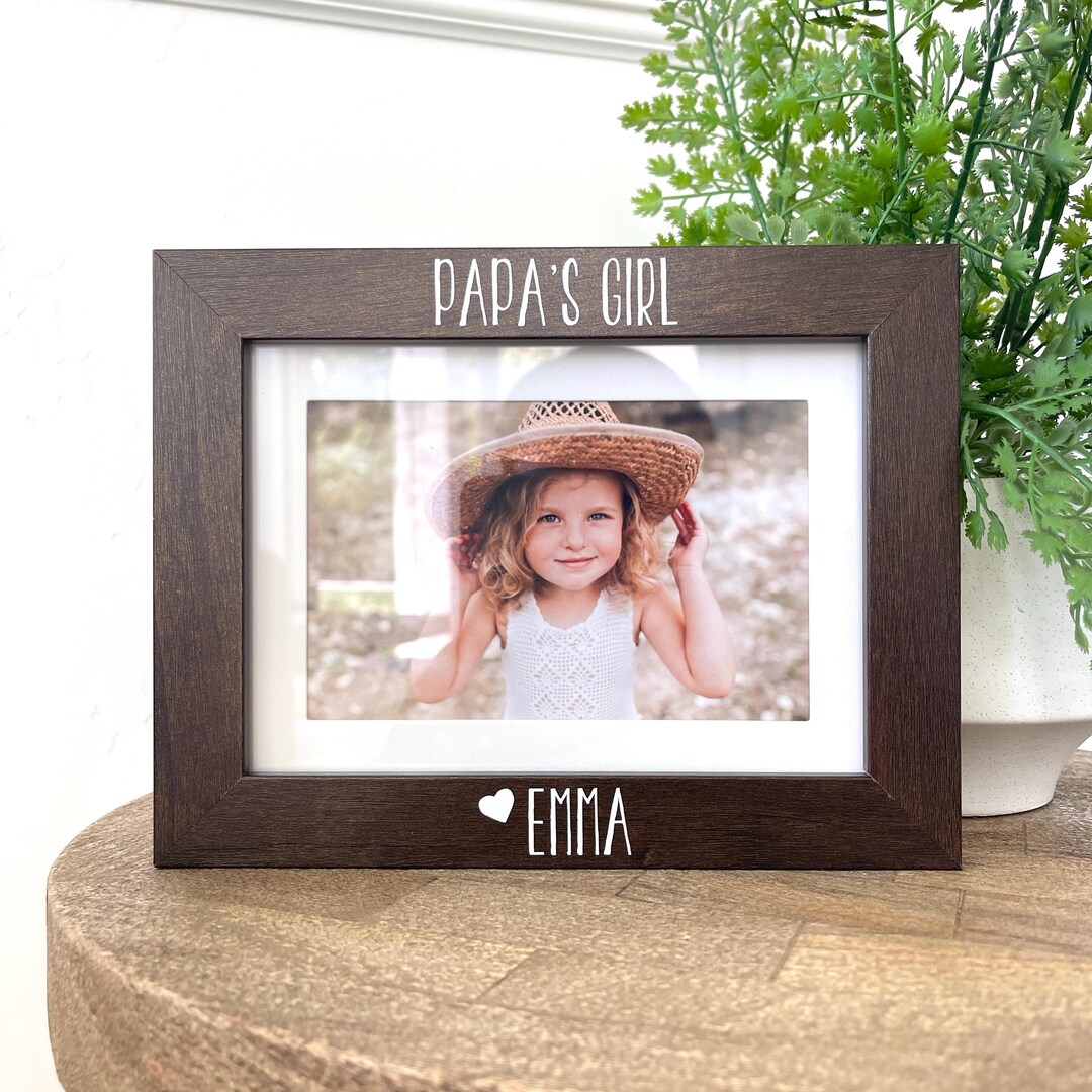 Papa's Girl Picture Frame, Personalized Picture Frame Gift for Papa ...