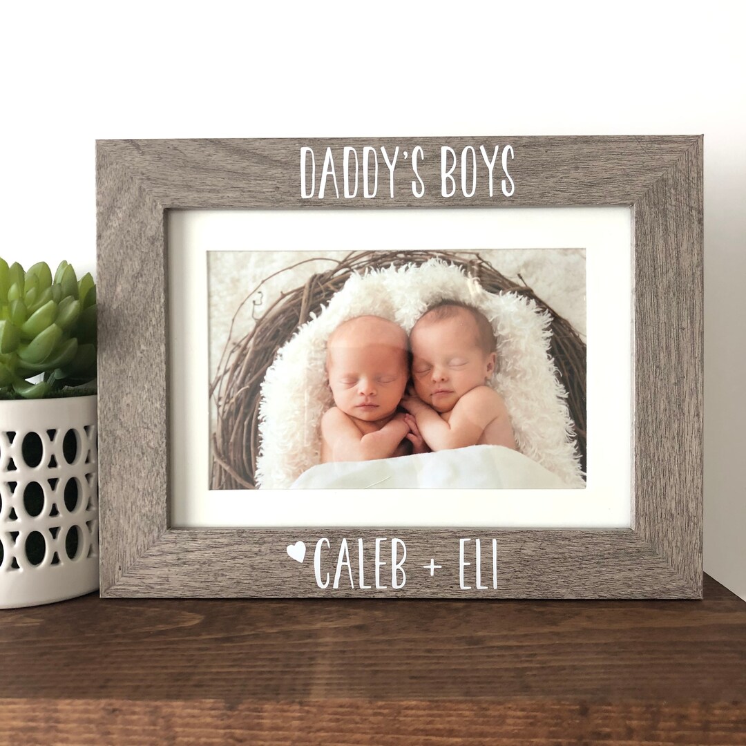Daddy's Boys Picture Frame, Personalized Names, Gift to Dad From Kids ...