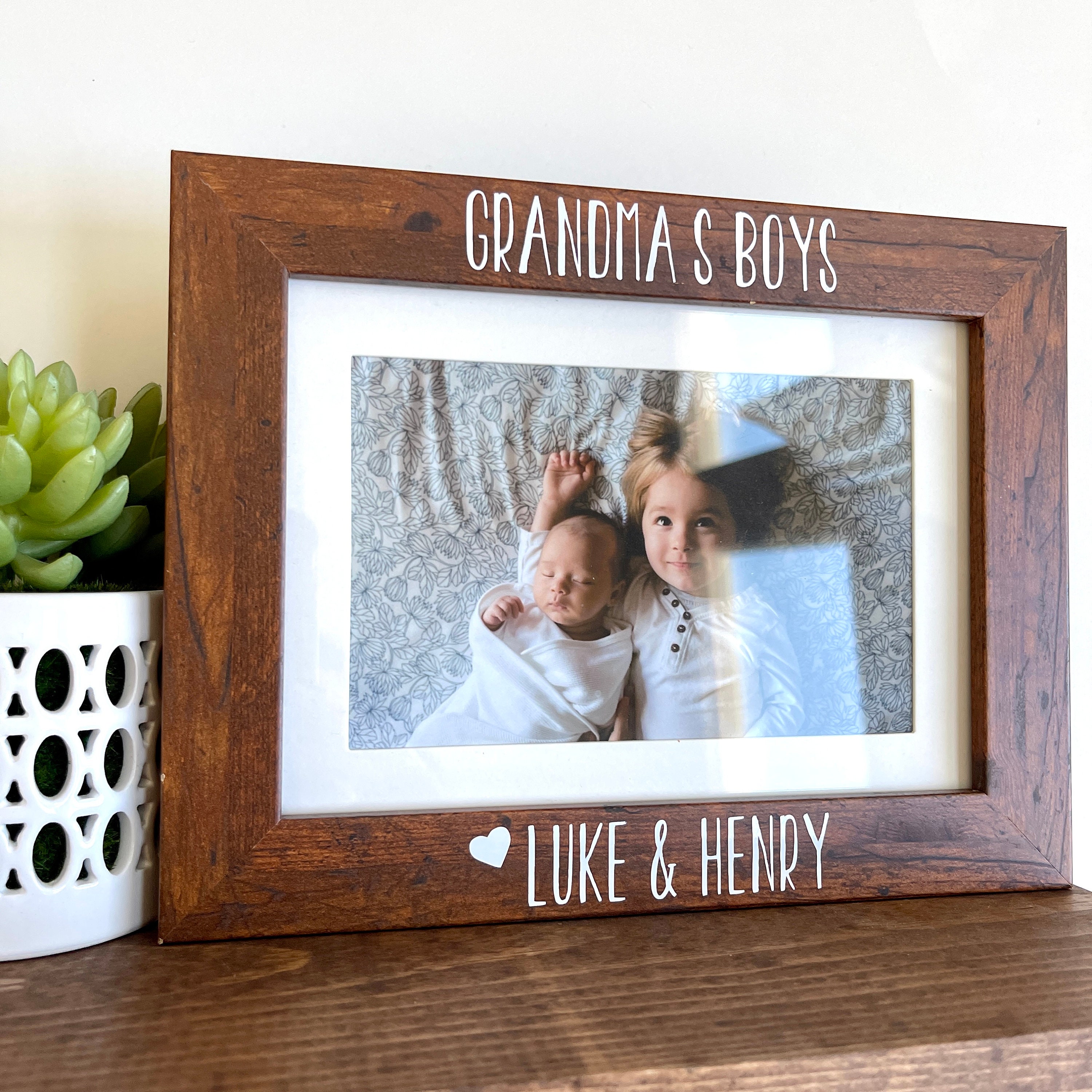 Grandma's Boys Picture Frame, Grandma Picture Frame, Gift for Grandma ...