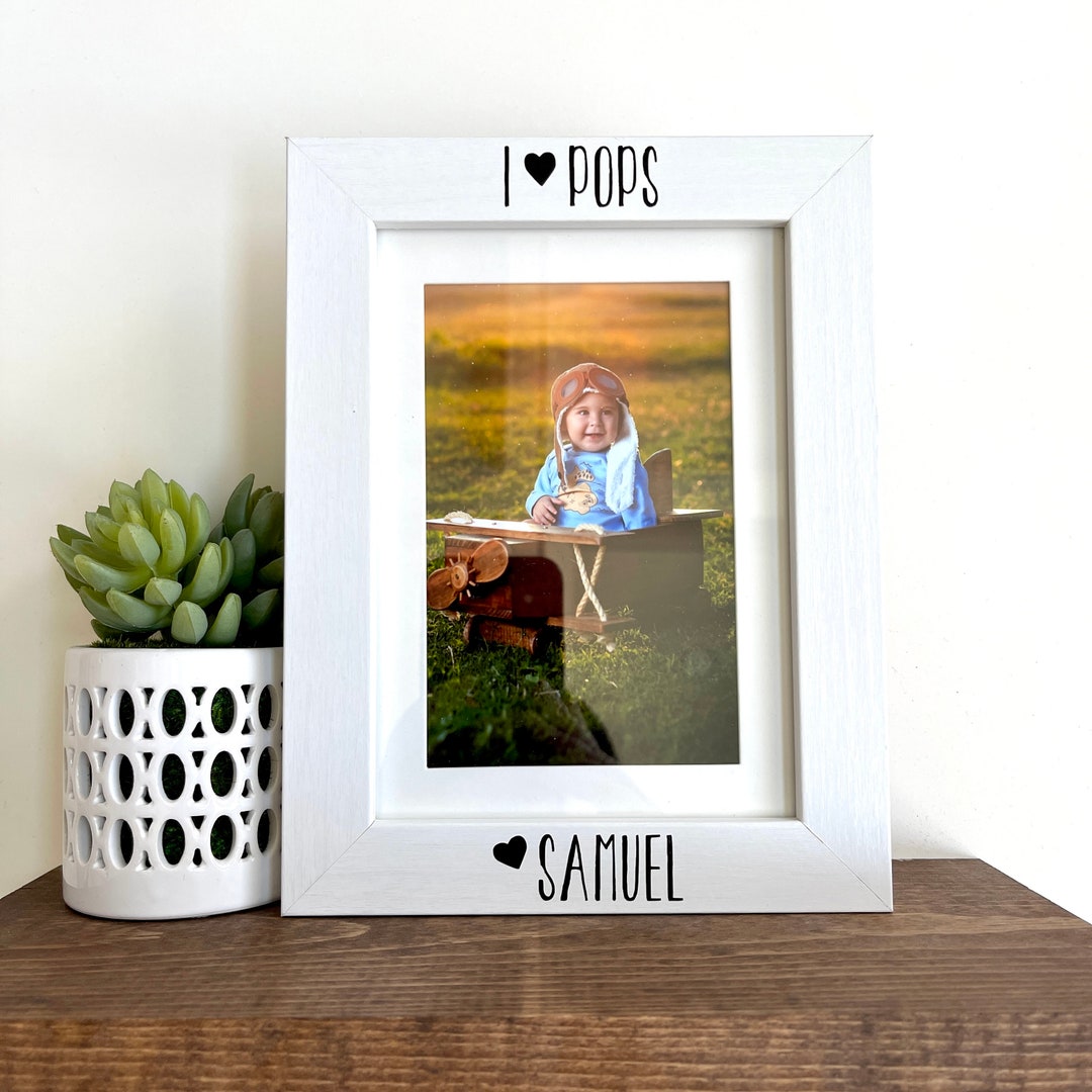 I Love Pops Picture Frame, Pops Picture Frame, Gift for Pops, Pops Gift ...
